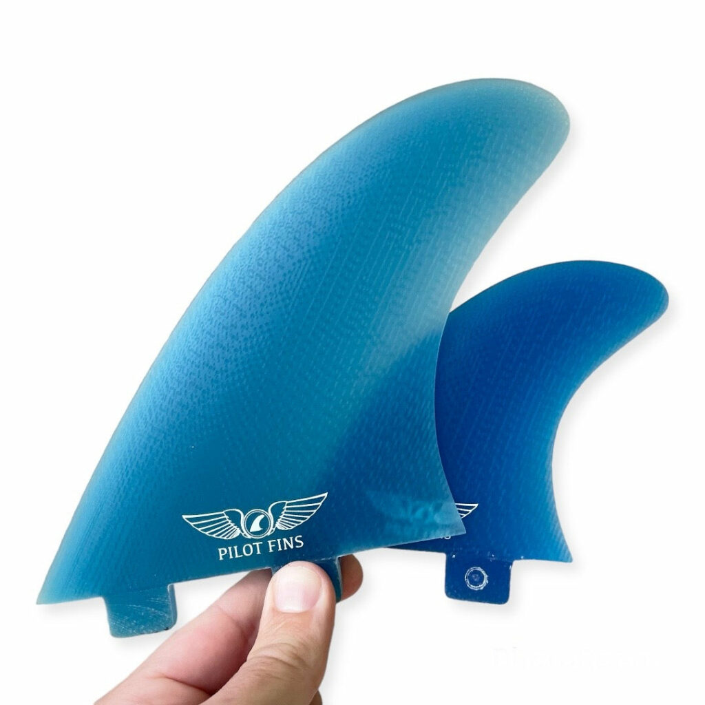 Pilot Fins – Twin Fins (FCS 1) + Trailer Fin – Blue - Pilot Fins
